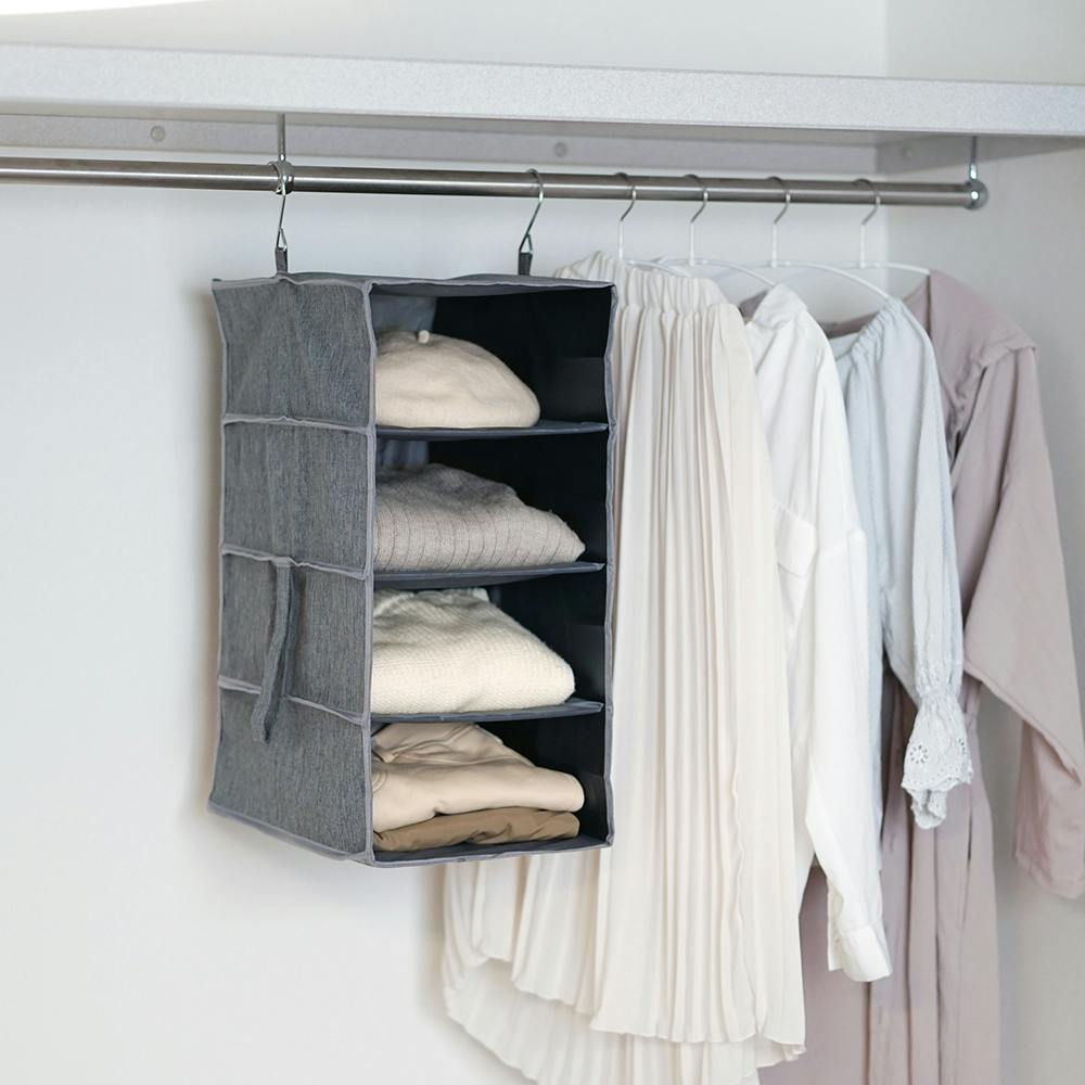 東洋ケース ハンギングラック4段 (幅)27(奥行)40(高さ)52cm グレー ESTC-HGR4-GY 4511546140731【別送品 ...