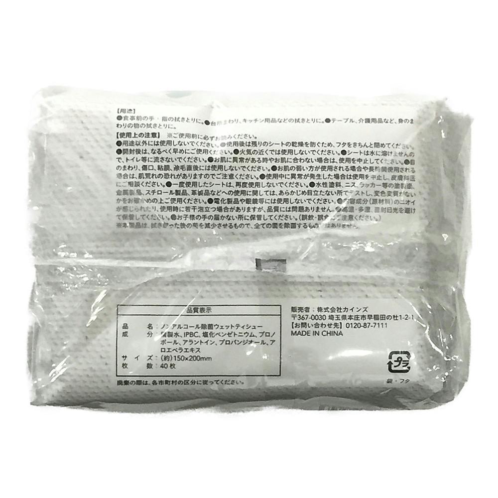 フタ付きノンアルコールタイプ除菌ウェットティシュー 超厚手 40枚×2個入り｜ホームセンター通販【カインズ】