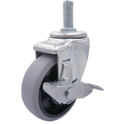 【CAINZ-DASH】ユーエイ キャスター事業部 ねじ込み式 自在 キャスター ウレタン 車輪径125mm ストッパー付き Jタイプ SJT－S型 ネジ寸法M16×40ピッチ2 SJT ...