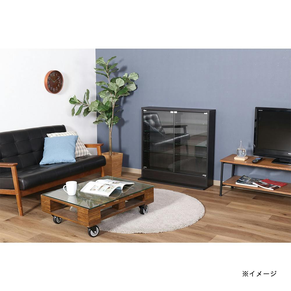 ガラスコレクションケース ロータイプ 浅型 BK【別送品 ガラスコレクションケース ロータイプ 浅型 BK【別送品