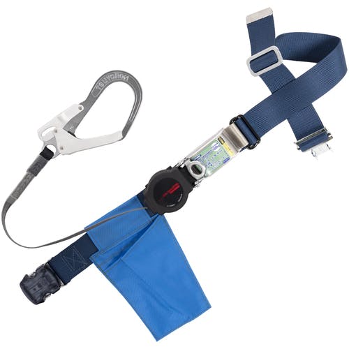 【CAINZ-DASH】藤井電工 胴ベルト型墜落制止用器具（巻取タイプ）ロック機構付き ワン・ハンドリトライト 紺 Mサイズ 幅50MM×長さ1200MM ワンタッチバックル仕様 TB-ORL ...