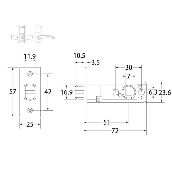 ハイロジック G-287 技研レバー錠ガイド付ラッチ51mm 1個入(CDC)【別送品】 | リフォーム用品 | ホームセンター通販【カインズ】