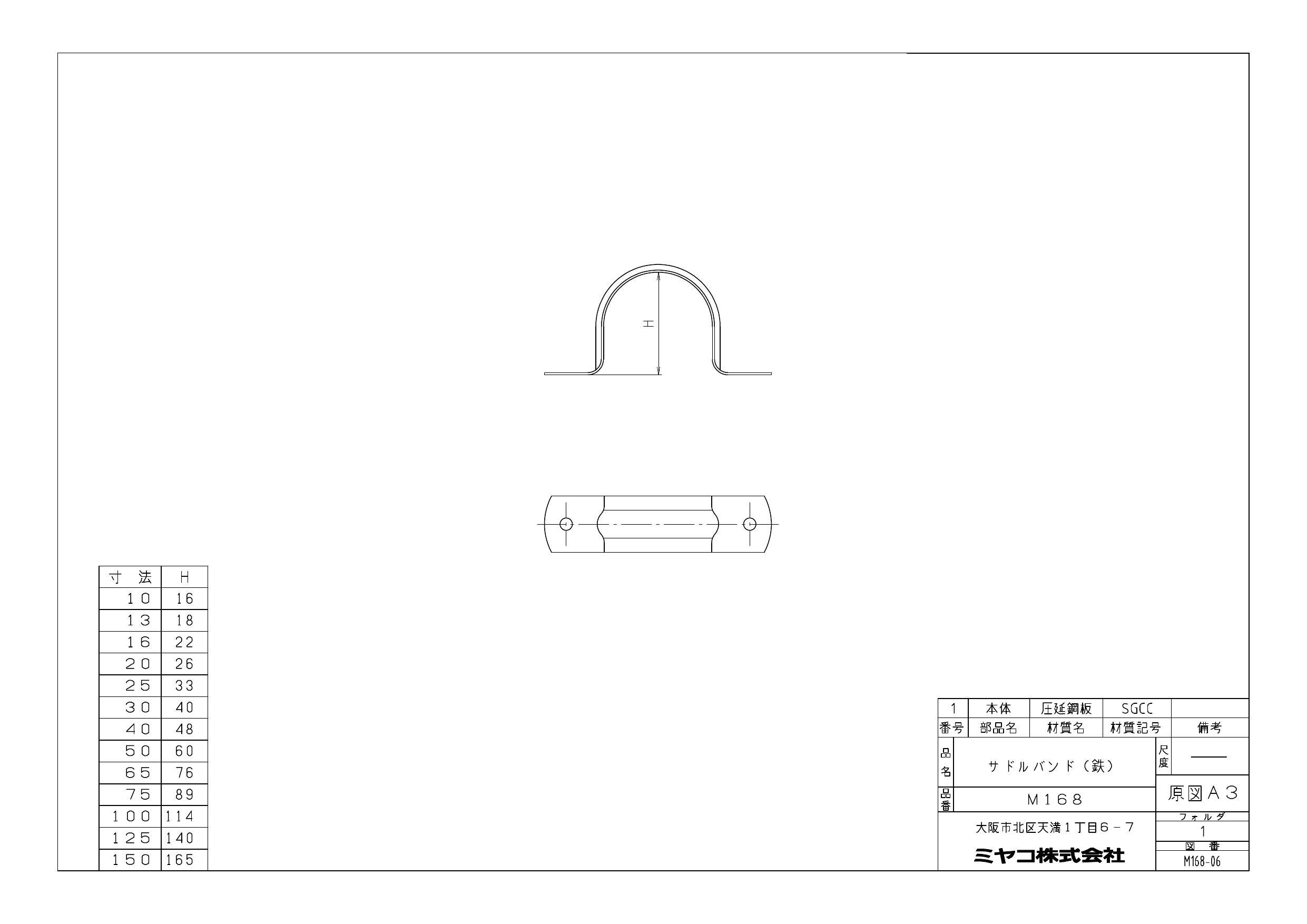 ミヤコ M168 100 M168 サドルバンド 鉄製 100 衛生部材 パイプ･継手･配管用副資材 00000208508(CDC)【ネット ...