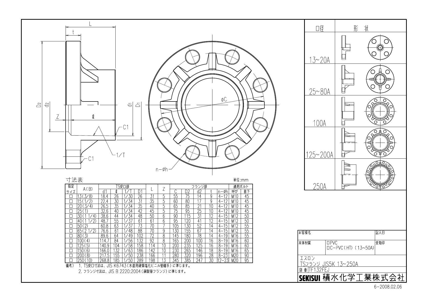 積水化学工業 セキスイ PVC 5K TSフランジ 20A 配管部材 フランジ TS 00000244371(CDC)【ネット注文限定・別送品】 | 建築資材・木材 | ホームセンター通販【カインズ】