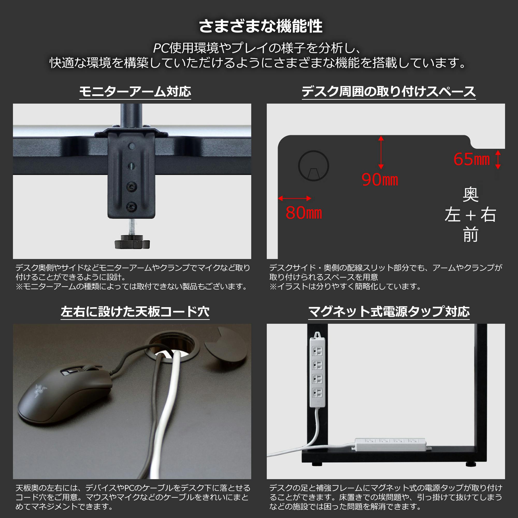 Contieaks(コンティークス) デスク グラウンズ V2 ブラック 幅140cm eスポーツ ゲーミング家具 408616 ゲーミングデスク 仕事机 机【別送品】 | ホームオフィス ...
