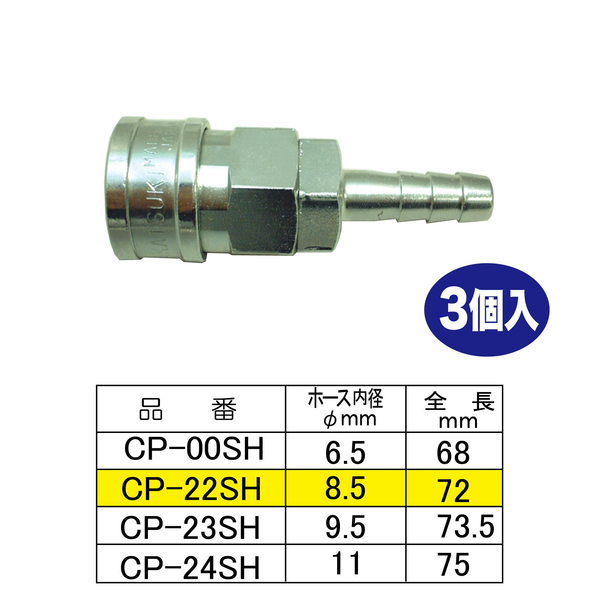 THB SHPI SHホース用メスカプラ 22タイプ3個入 CP-22SH-3 CZ02976 (CDC)【別送品】 | 作業工具・作業用品 ...
