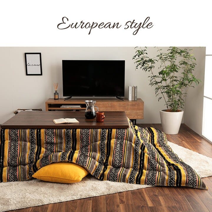 テレサ こたつ布団 正方形 日本製 シェニール カラフル エスニック